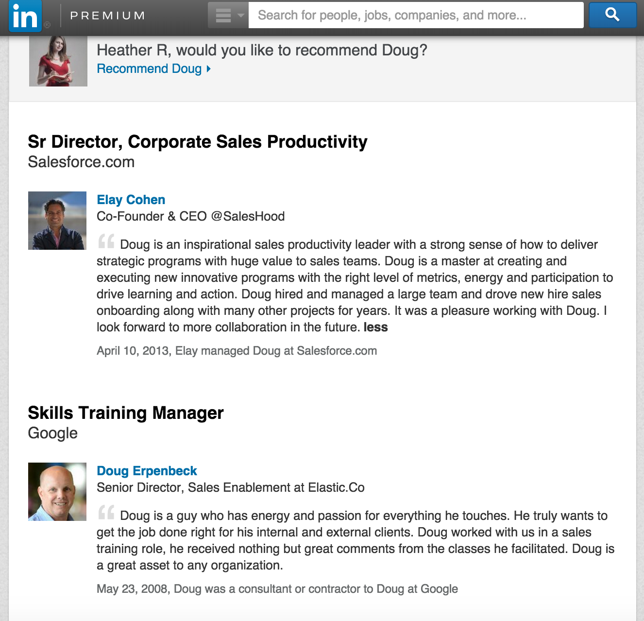 Linkedin Recommendation Examples Management And Leadership